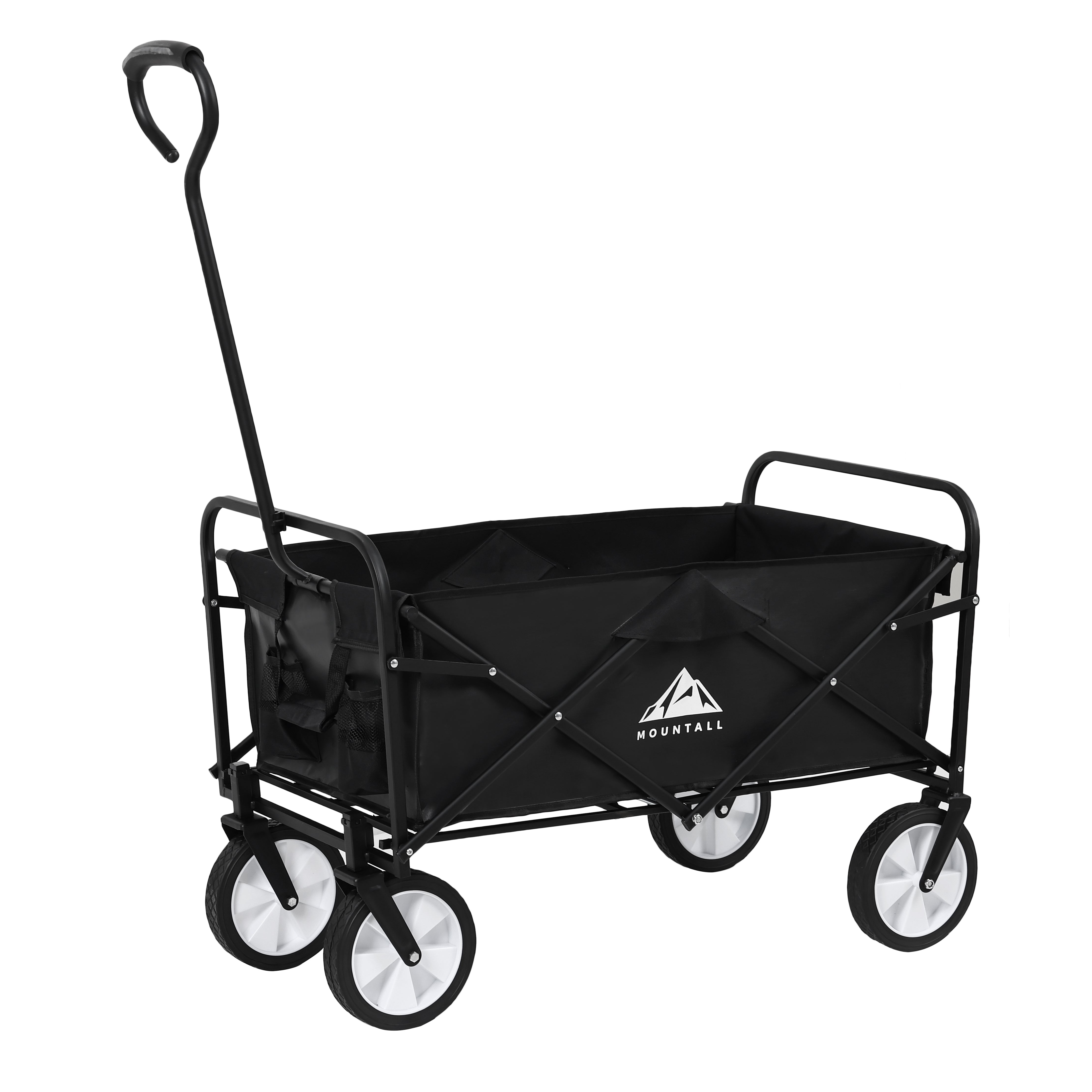 Black Heavy Duty Foldable Garden Festival Trolley Camping Folding Cart ...
